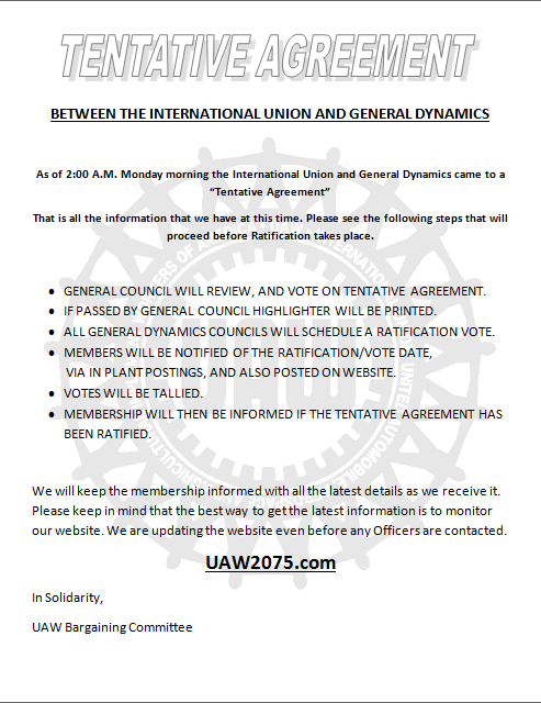 UAW Local 2075 : Home screen Archive